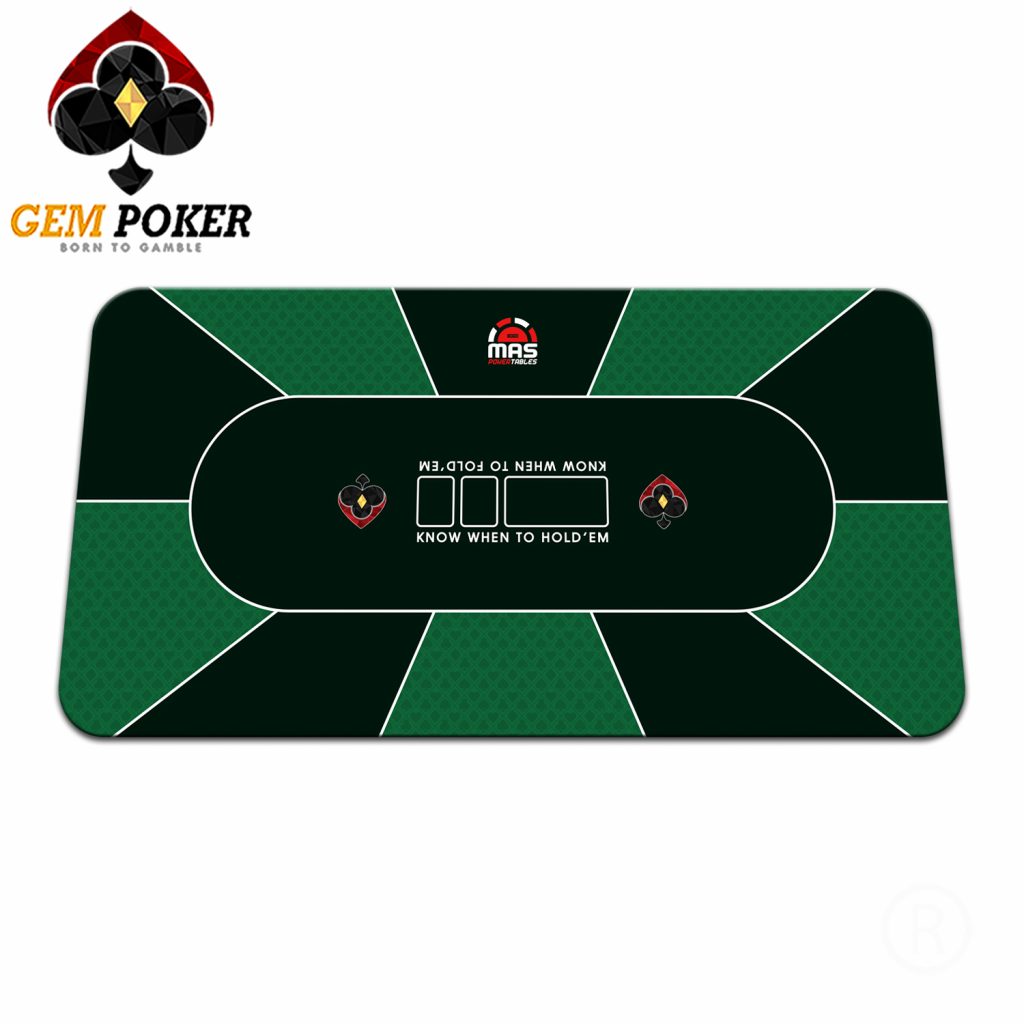 POKER RUBBER MAT TEXAS HOLD'EM - GEM GREEN I GEM POKER