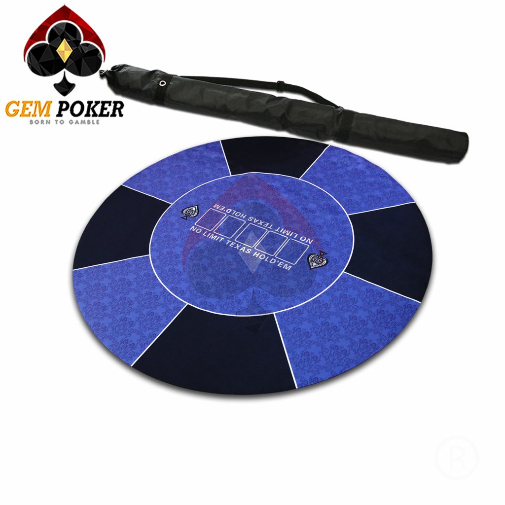ROUND POKER MAT TEXAS HOLD'EM - BLUE I GEMPOKER.VN
