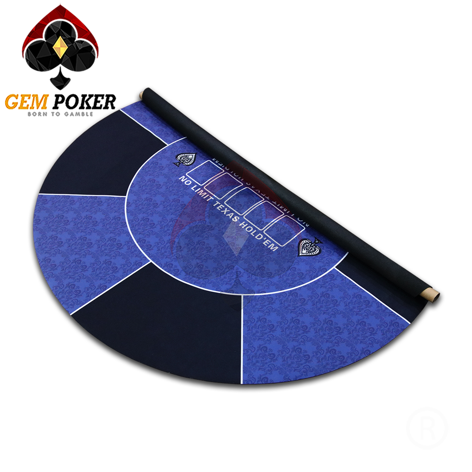 ROUND POKER MAT TEXAS HOLD'EM - BLUE I GEMPOKER.VN