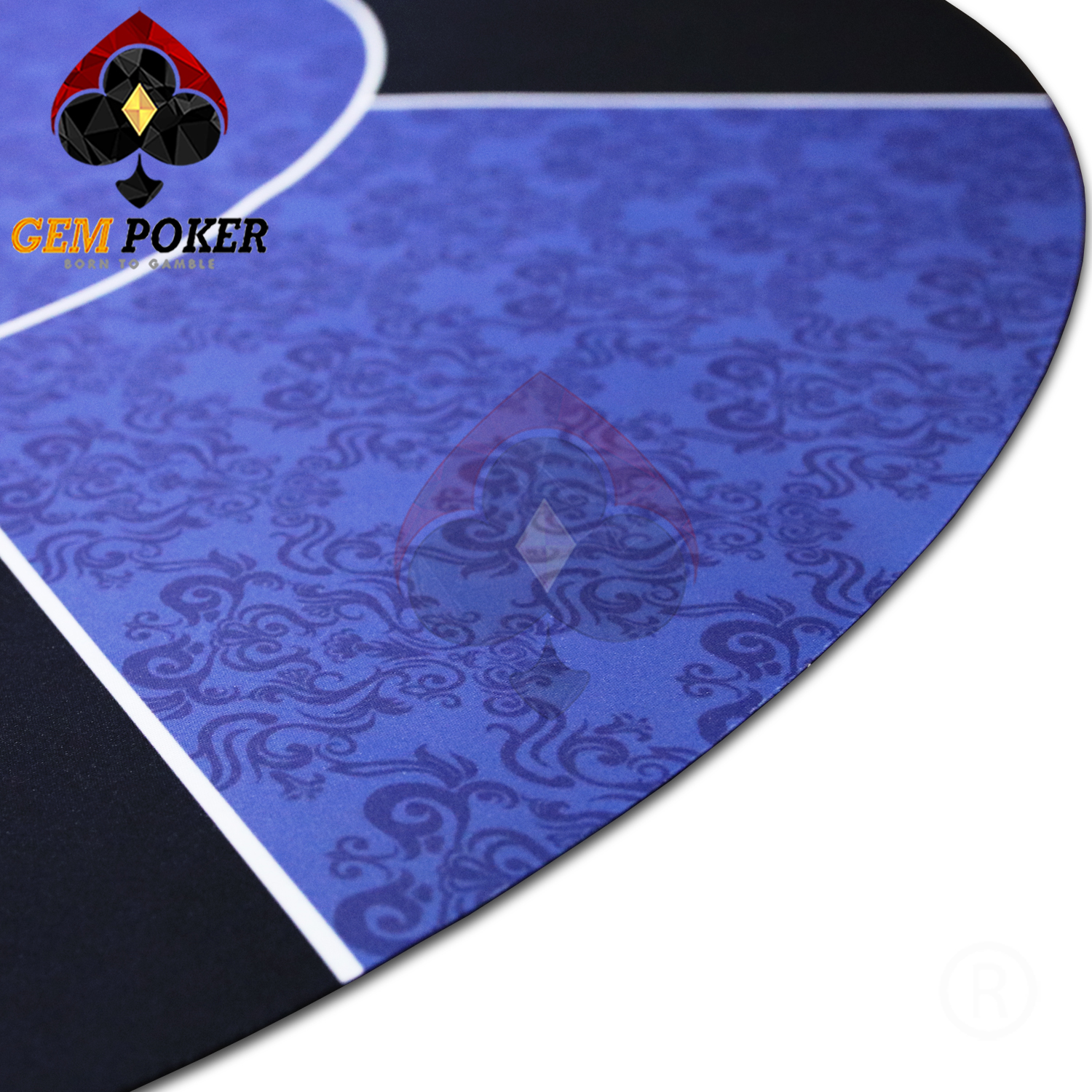 ROUND POKER MAT TEXAS HOLD'EM - BLUE I GEMPOKER.VN