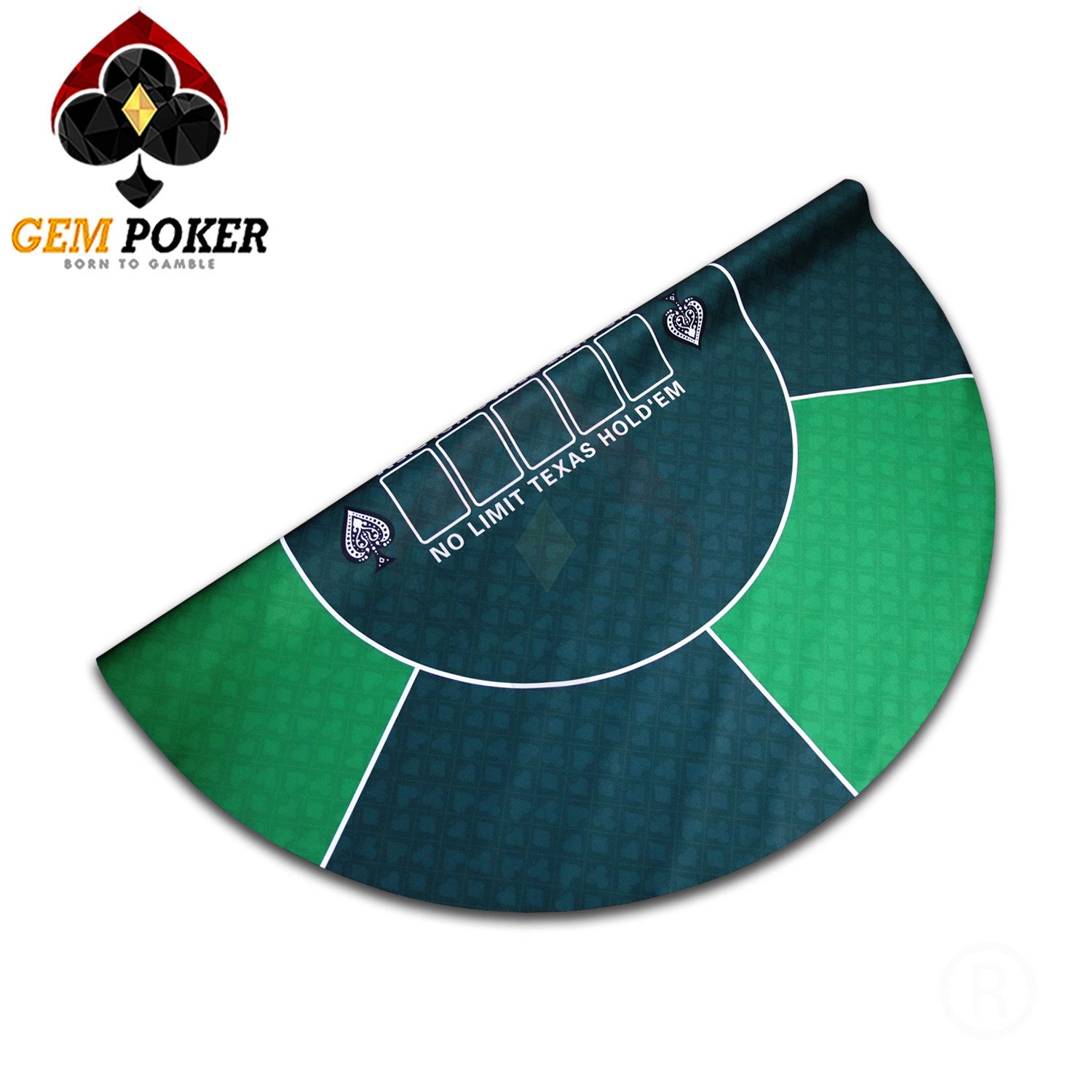 ROUND POKER MAT TEXAS HOLD'EM - GREEN I GEMPOKER.VN
