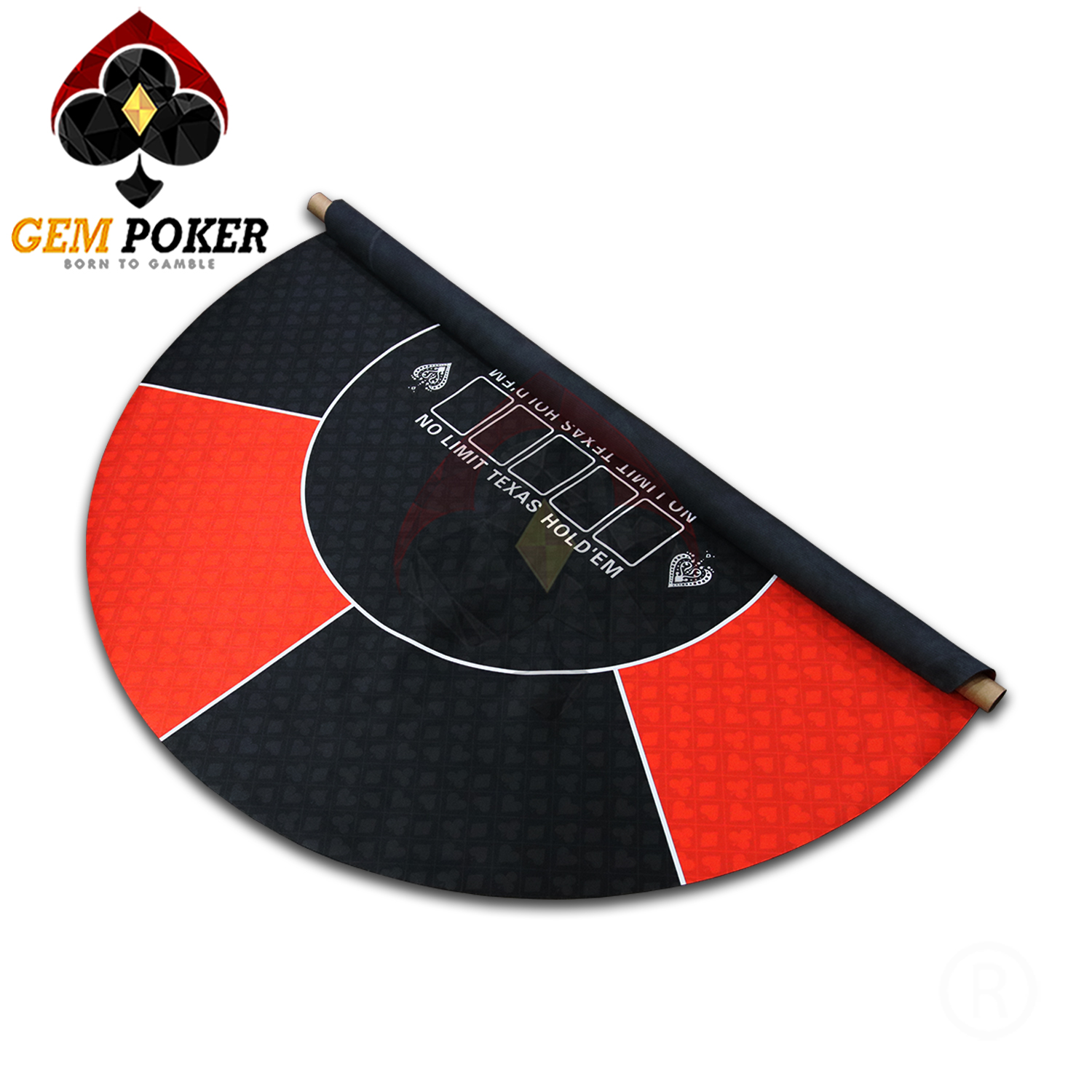 ROUND POKER MAT TEXAS HOLD'EM - RED I GEMPOKER.VN
