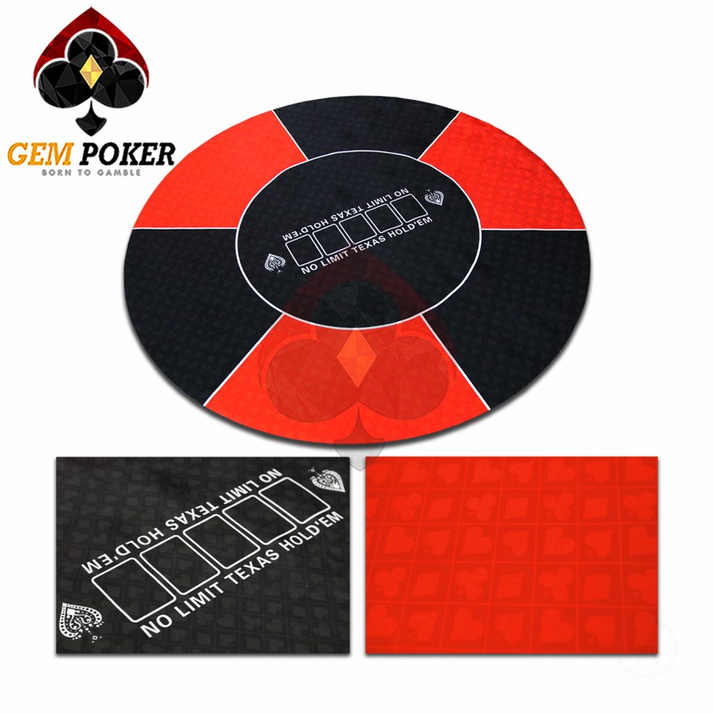 ROUND POKER MAT TEXAS HOLD'EM - RED I GEMPOKER.VN