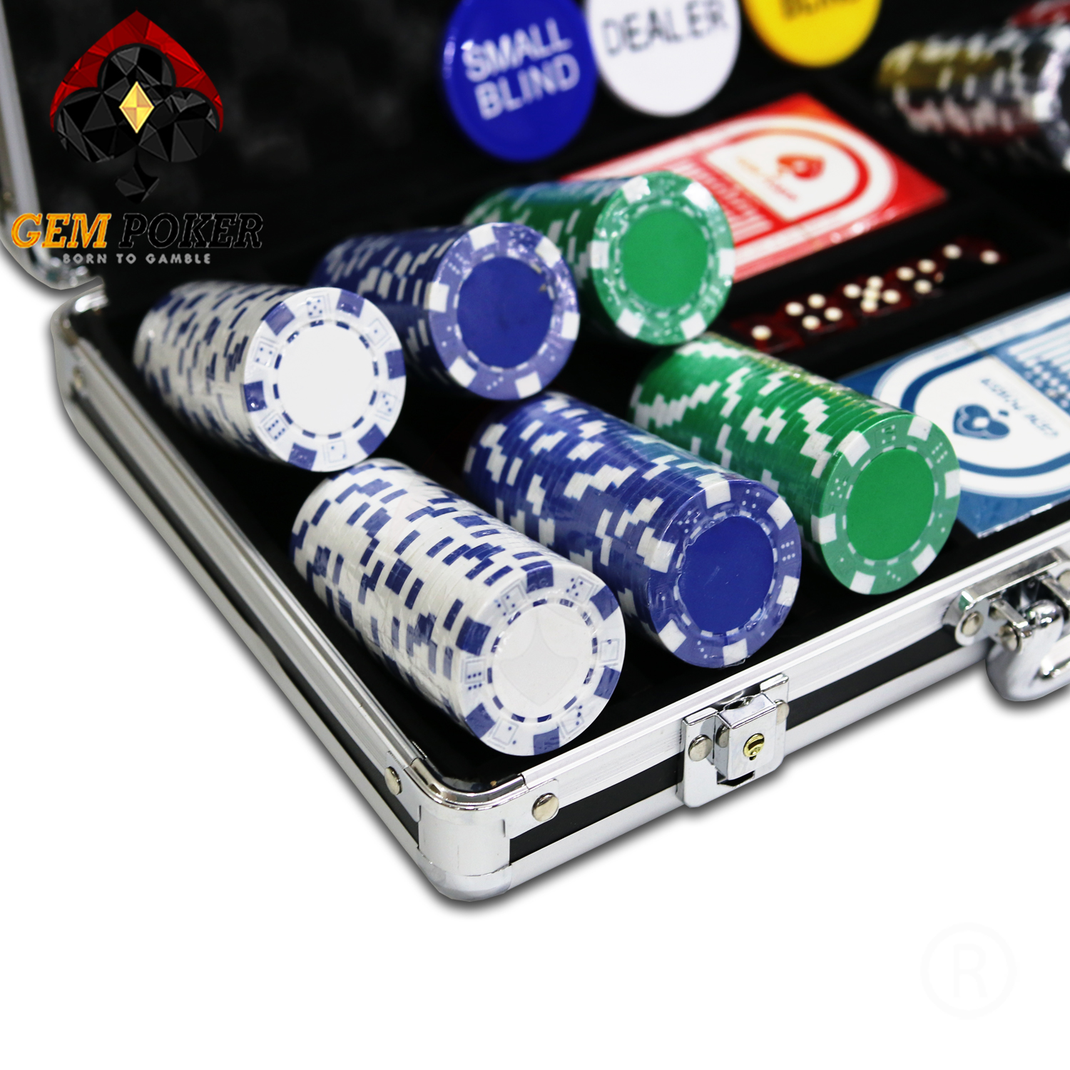 ABS POKER CHIP SET 300 FULL COLORS I GEM POKER