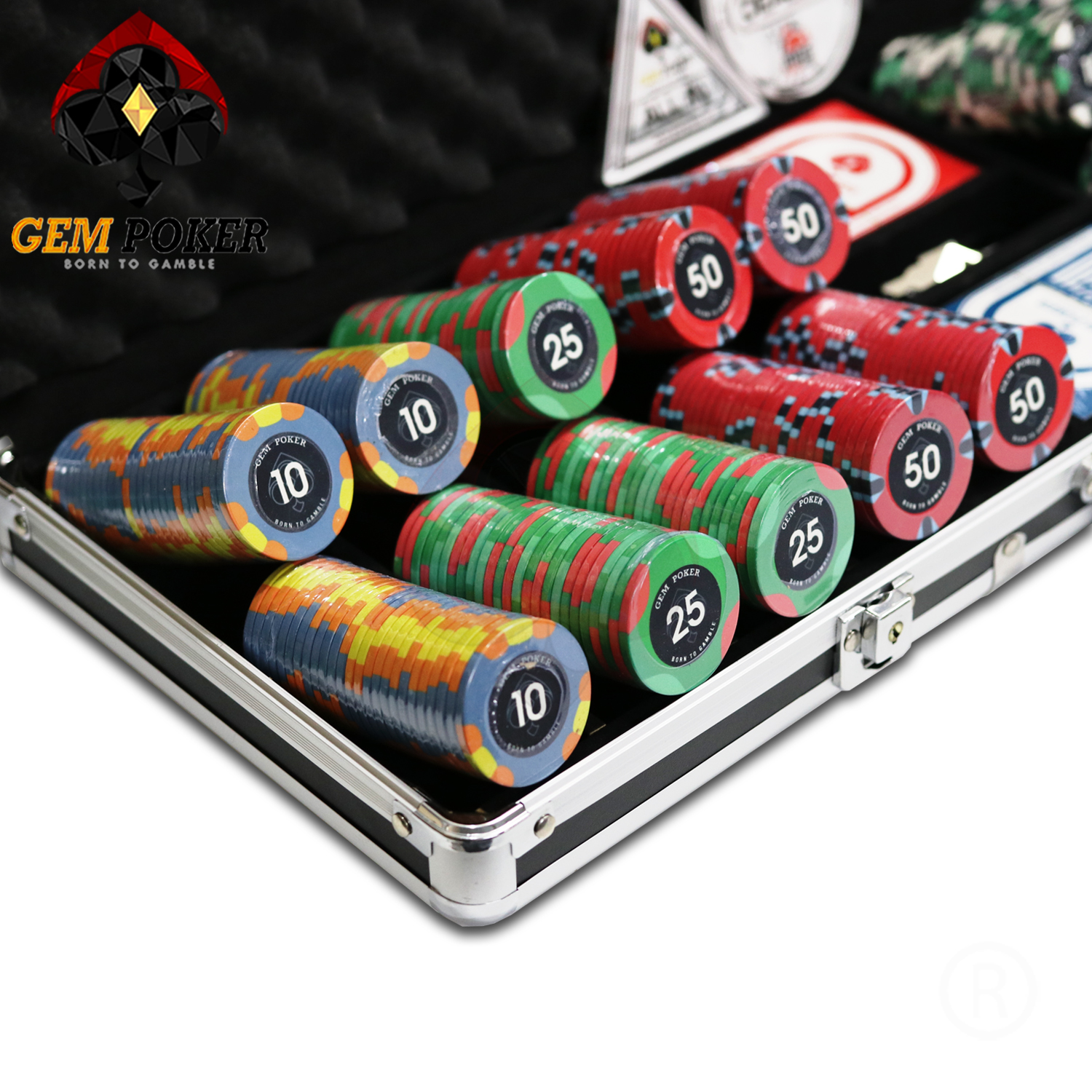 CERAMIC POKER CHIP SET 500 ALPHA