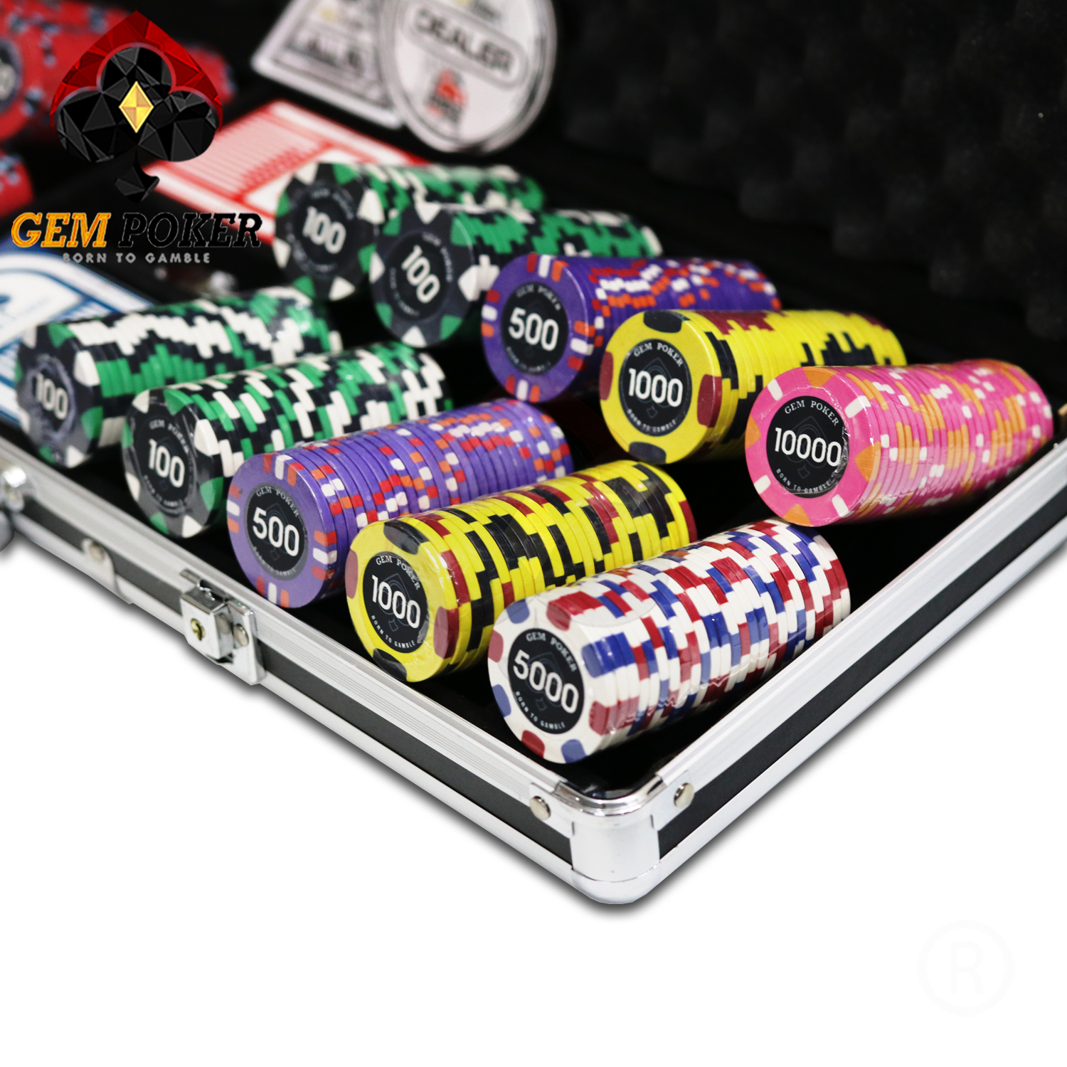 CERAMIC POKER CHIP SET 500 ALPHA