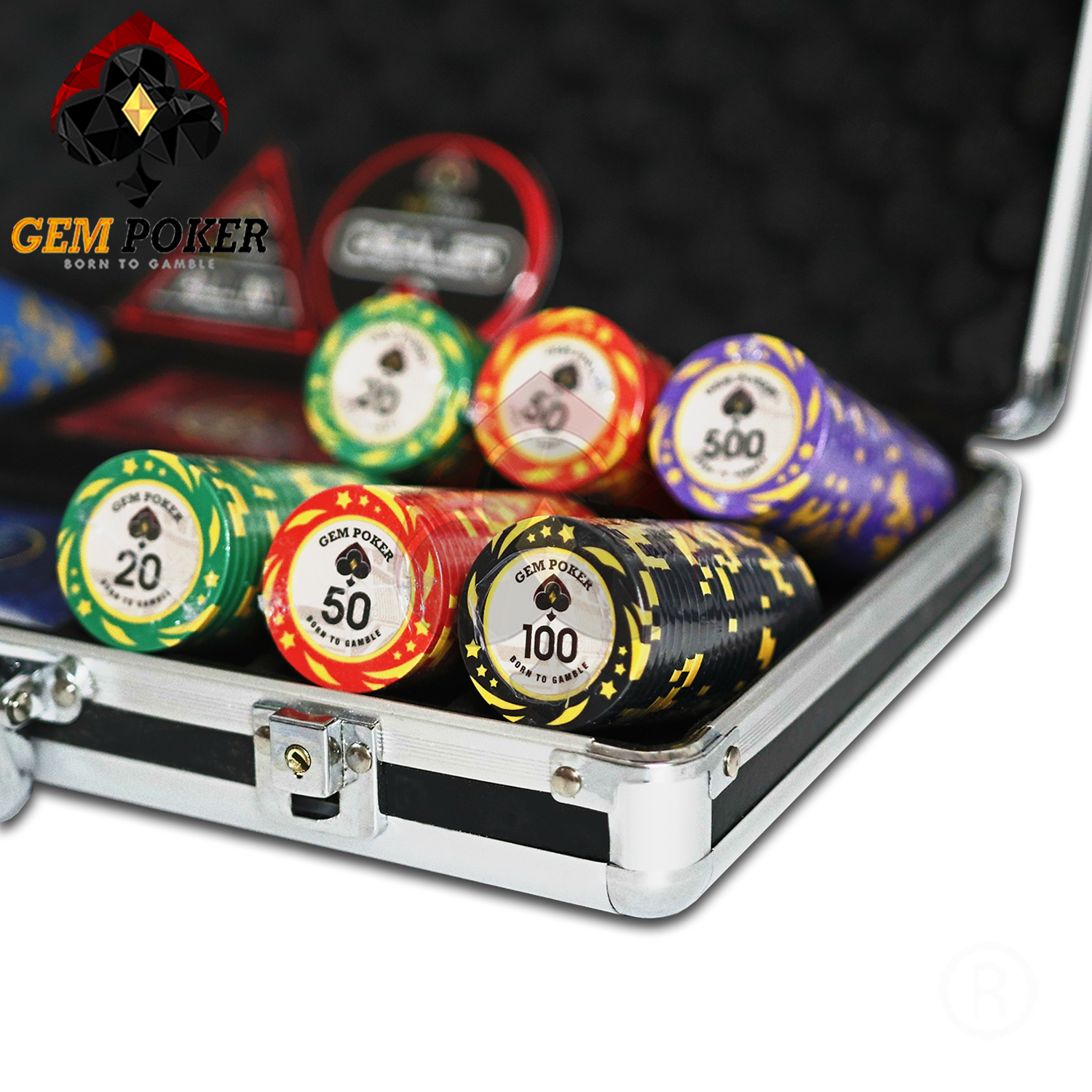 CLAY POKER CHIP SET 300 "KINGSTAR" I GEM POKER