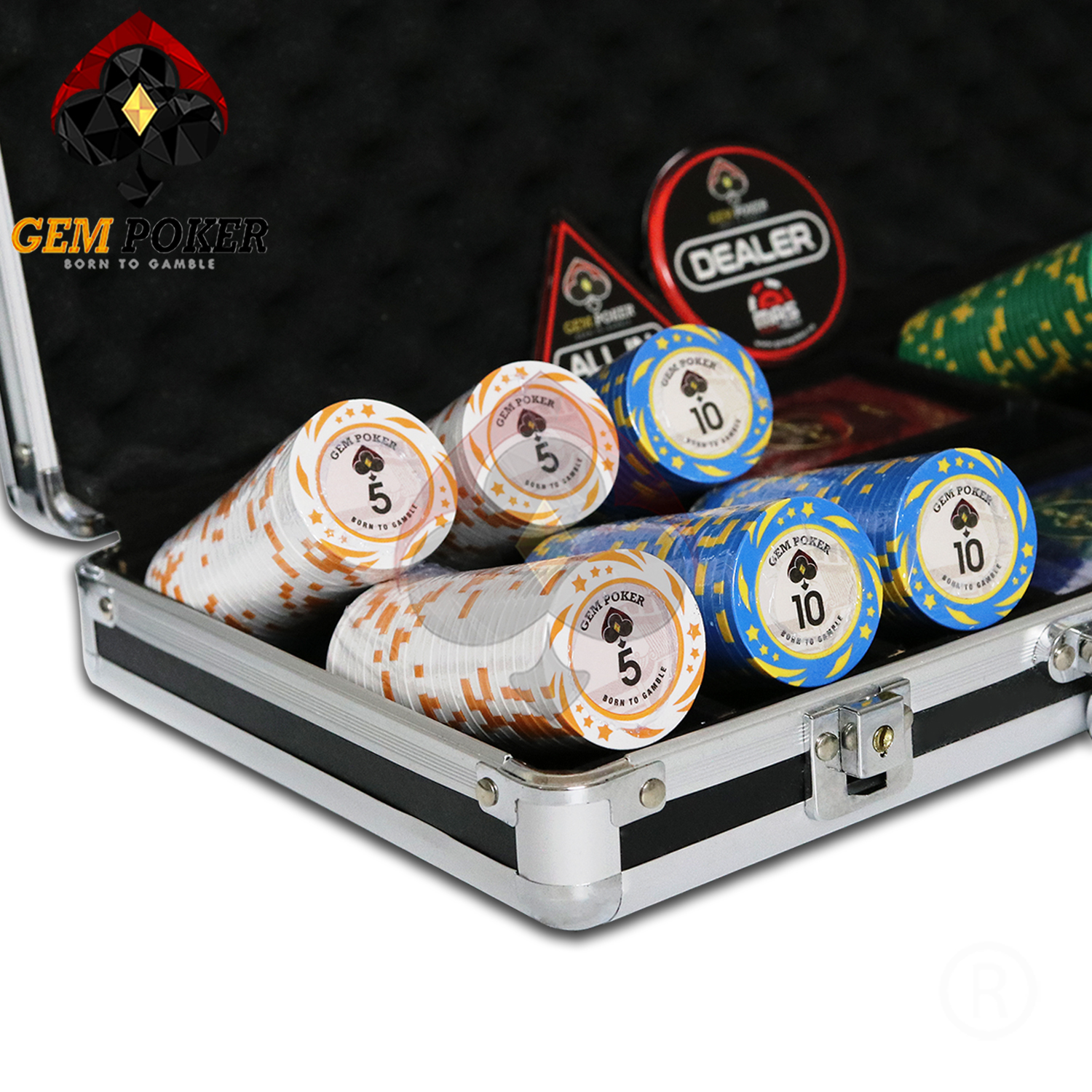 CLAY POKER CHIP SET 300 "KINGSTAR" I GEM POKER